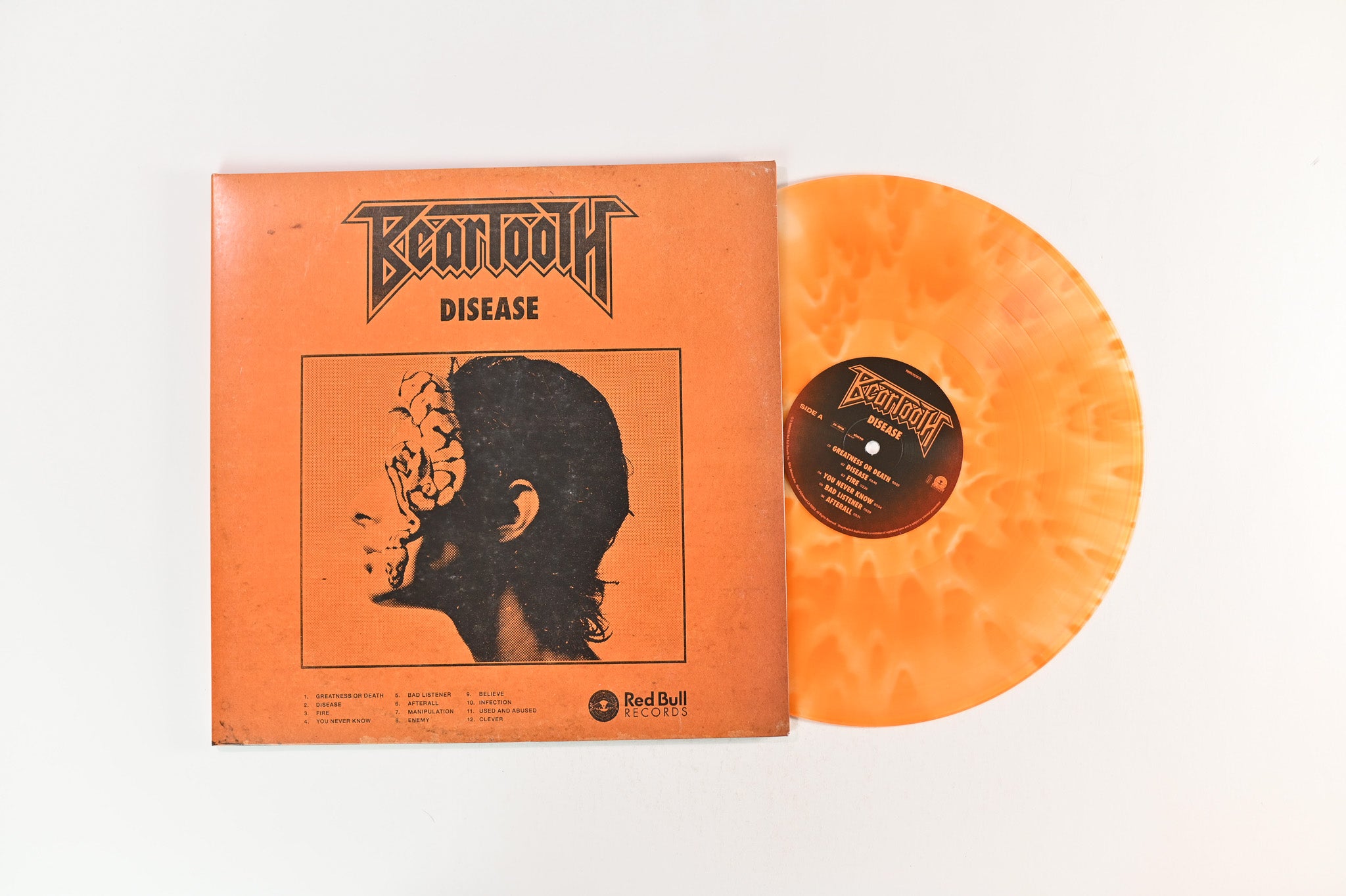 Beartooth - Disease on Red Bull Translucent Orange w/ White Splatter