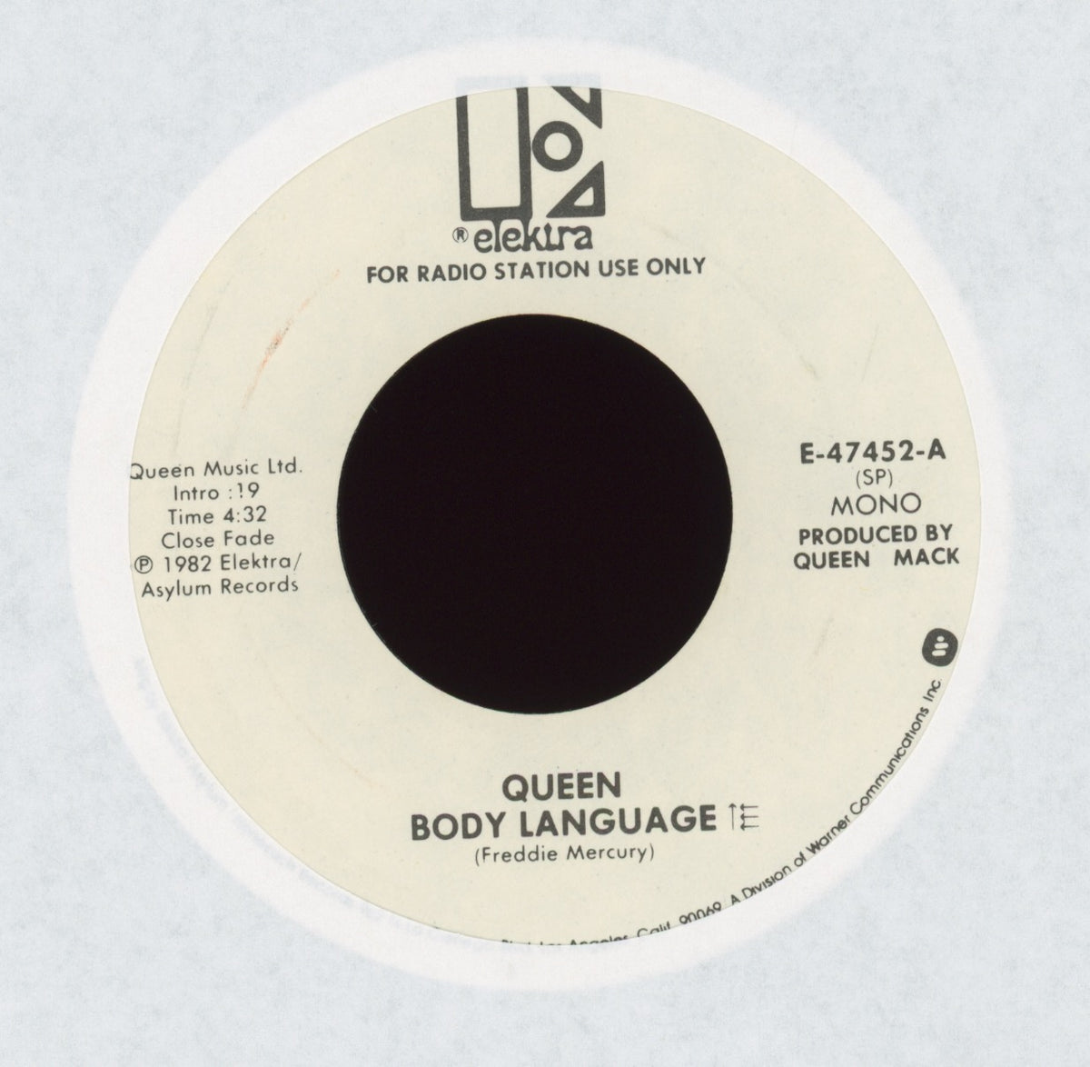 Queen - Body Language on Elektra Promo Rock 45 – Plaid Room Records