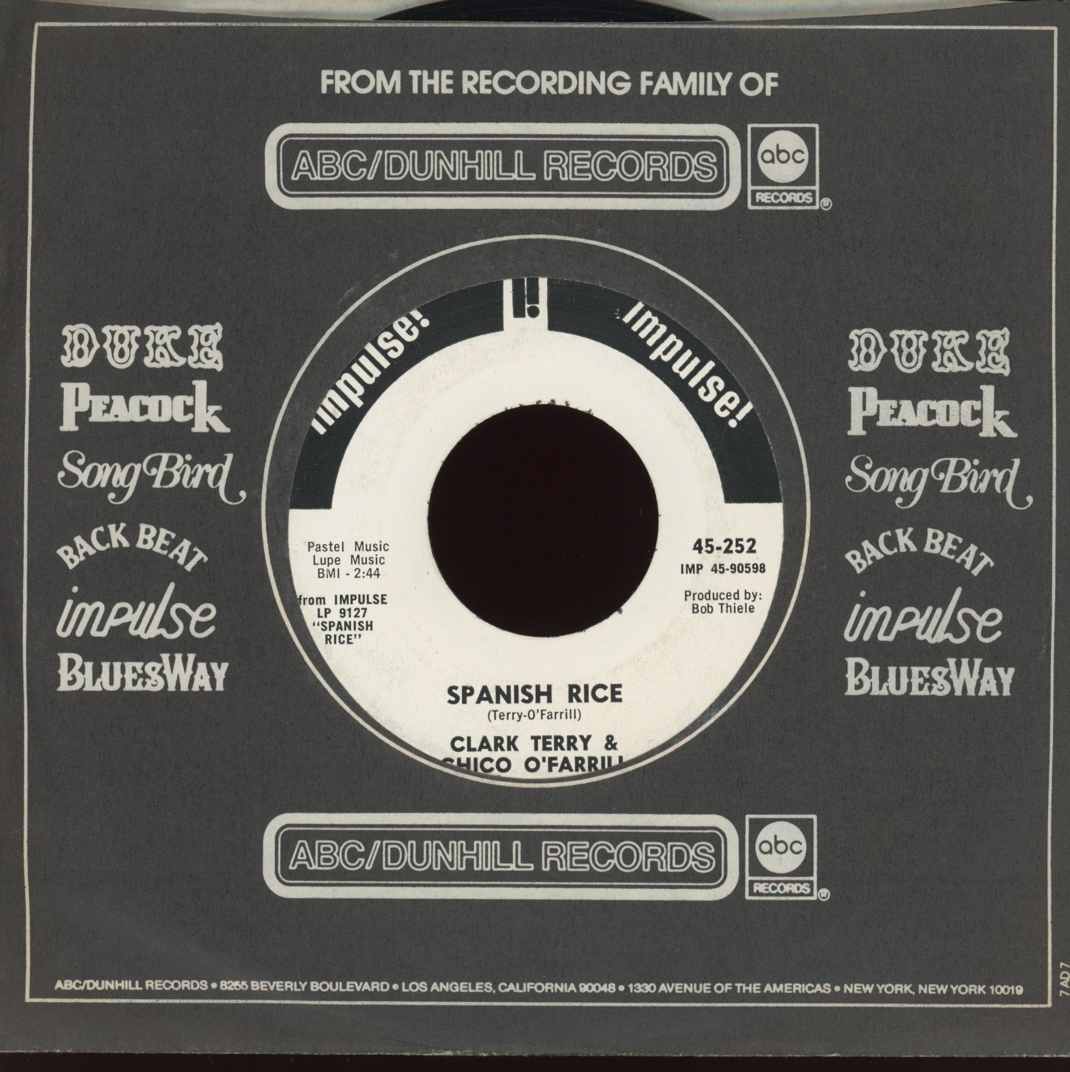 Clark Terry - Spanish Rice on Impulse Promo Latin Soul Jazz Funk 45