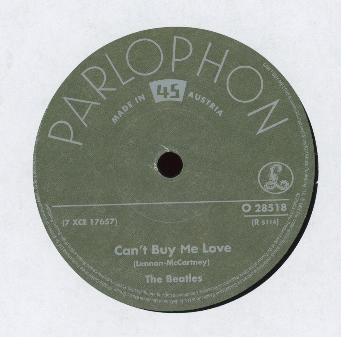 The Beatles - Can't Buy Me Love / You Can't Do That on Parlophon 7" Re