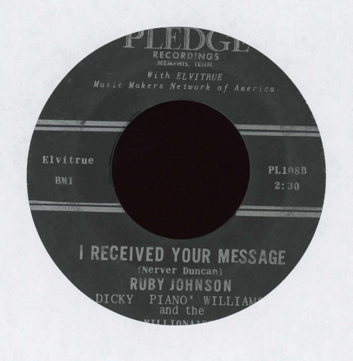 Ruby Johnson - I Received Your Message on Pledge R&B Northern Soul 45