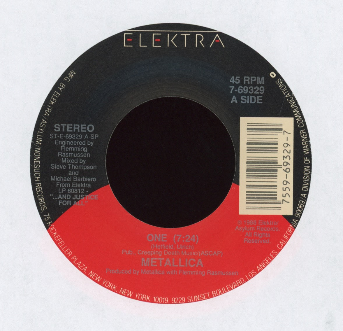 Metallica - One on Elektra 45 With Picture Sleeve