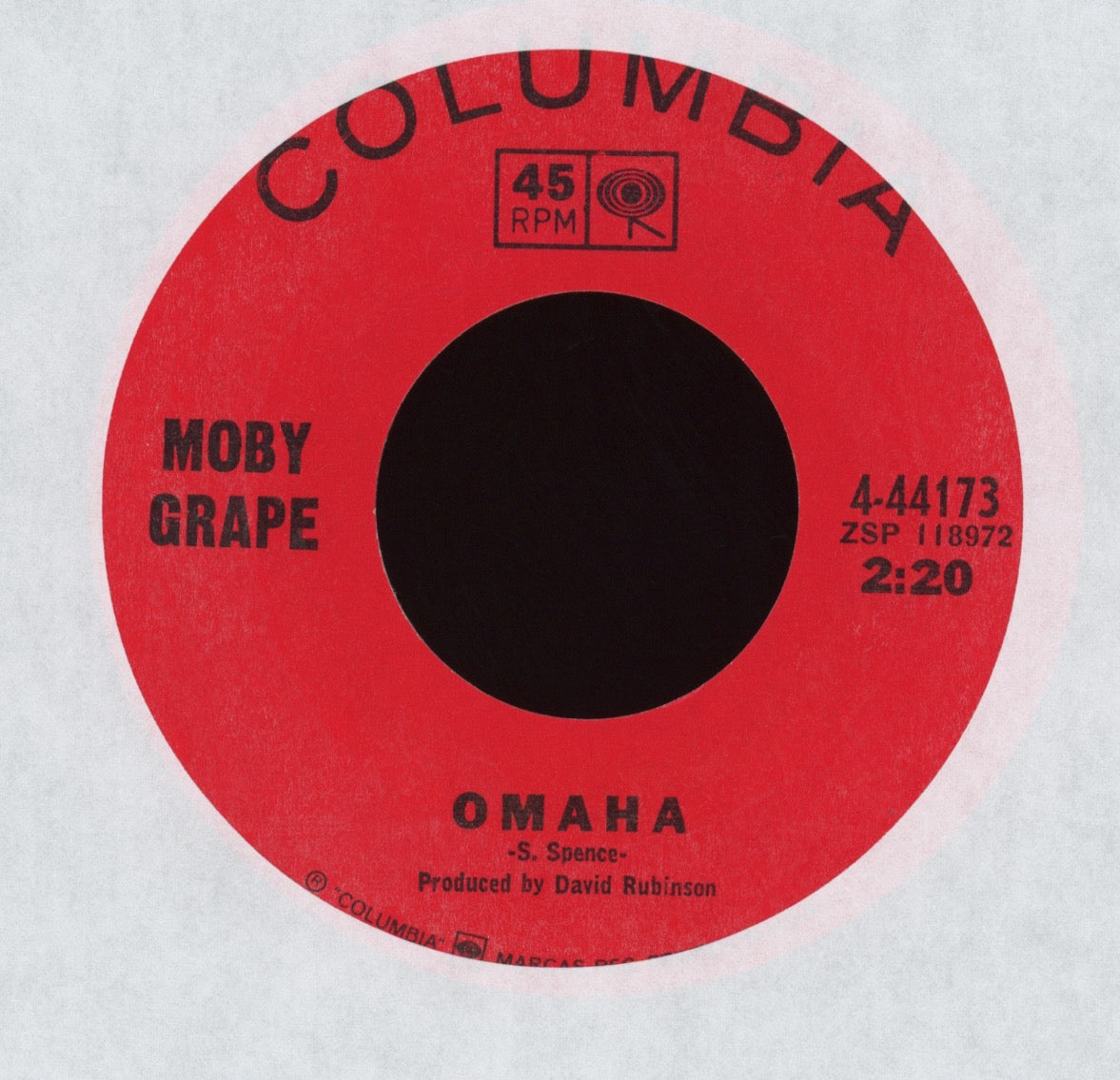 Moby Grape - Omaha on Columbia 45 With Picture Sleeve