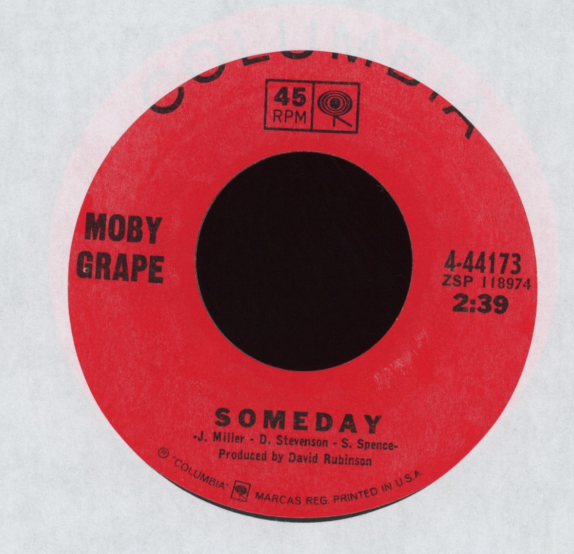 Moby Grape - Omaha on Columbia 45 With Picture Sleeve