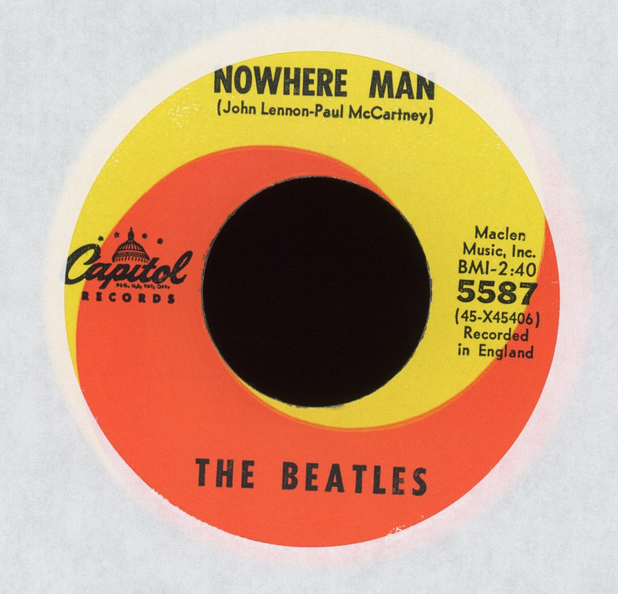 The Beatles - Nowhere Man on Capitol 45 With Picture Sleeve