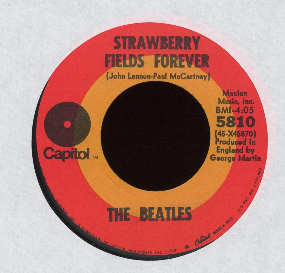 The Beatles - Strawberry Fields Forever / Penny Lane on Capitol Target