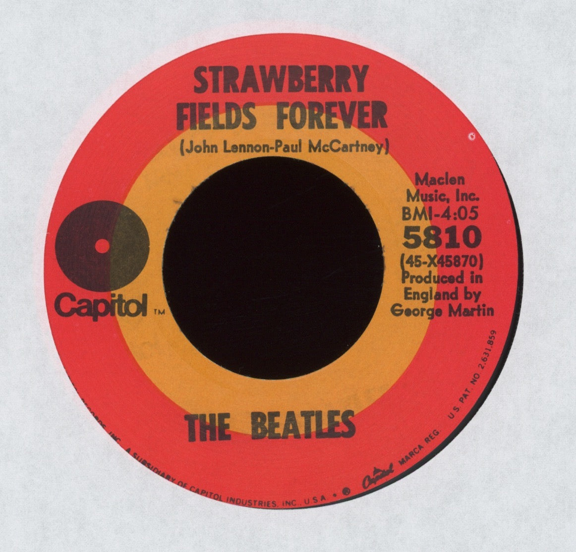 The Beatles - Strawberry Fields Forever / Penny Lane on Capitol Target