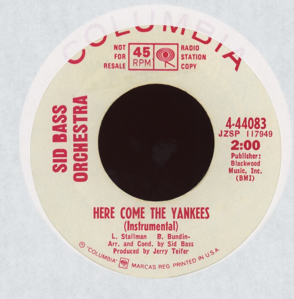 Sid Bass And His Orchestra - Here Come The Yankees on Columbia Promo S