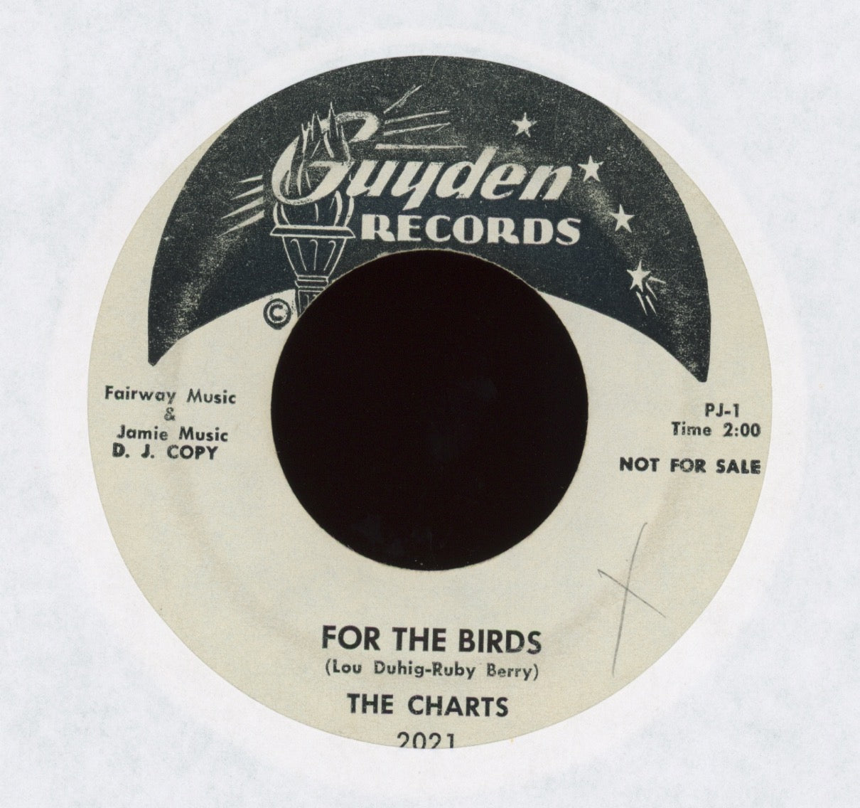 The Charts - For The Birds / Ooba-Gooba on Guyden Promo R&B Rocker Ins