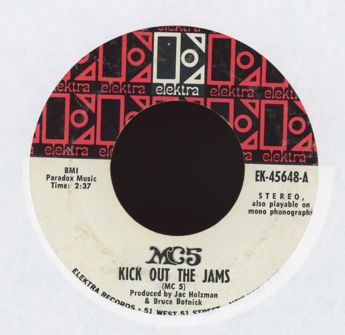 MC5 - Kick Out The Jams on Elektra Garage Rock 45