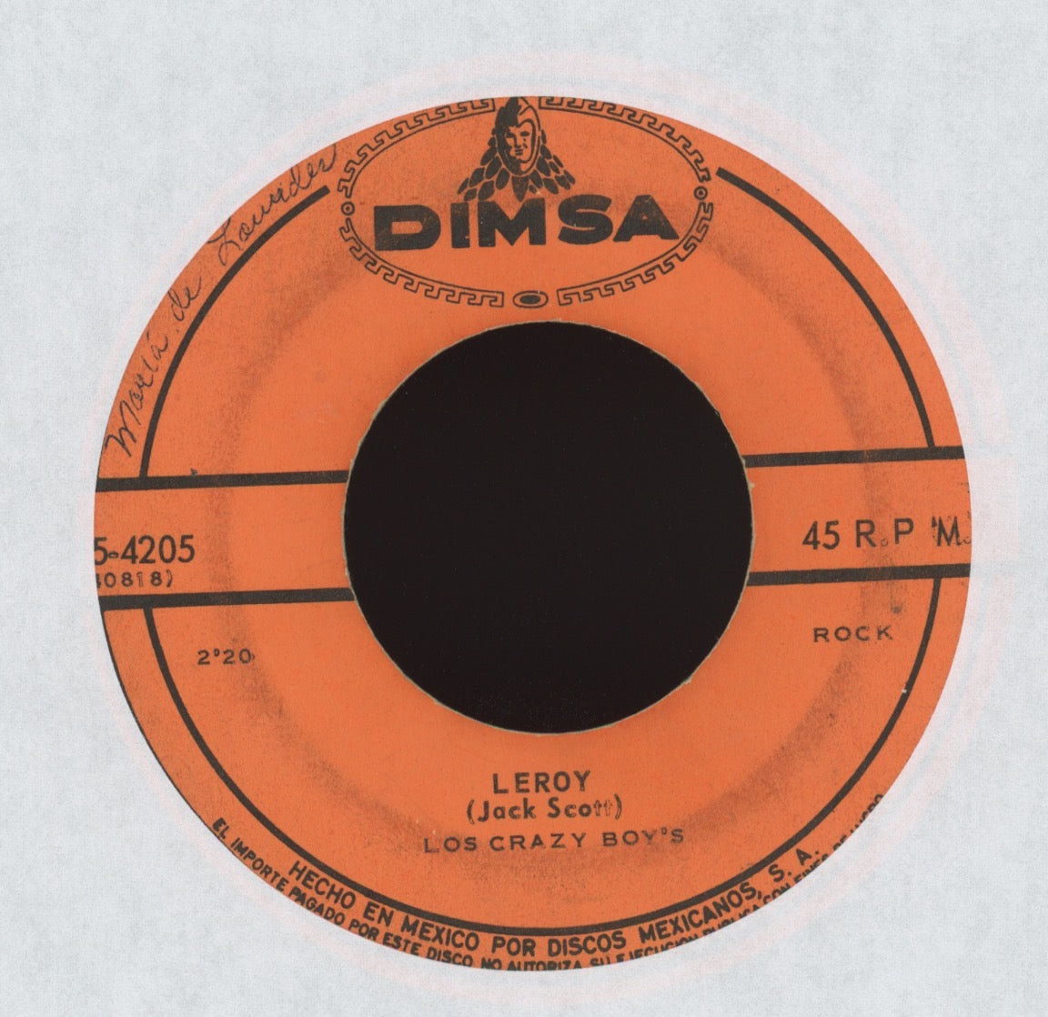 Los Crazy Boys - Leroy on DIMSA Mexican Rockabilly 45