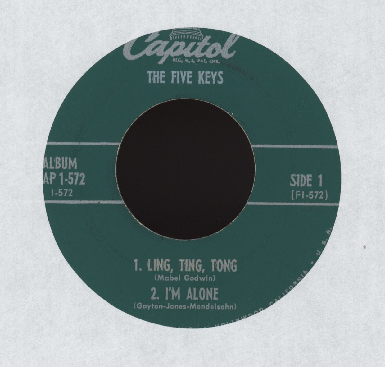 The Five Keys - Ling Ting Tong on Capitol R&B 45 EP With Cover