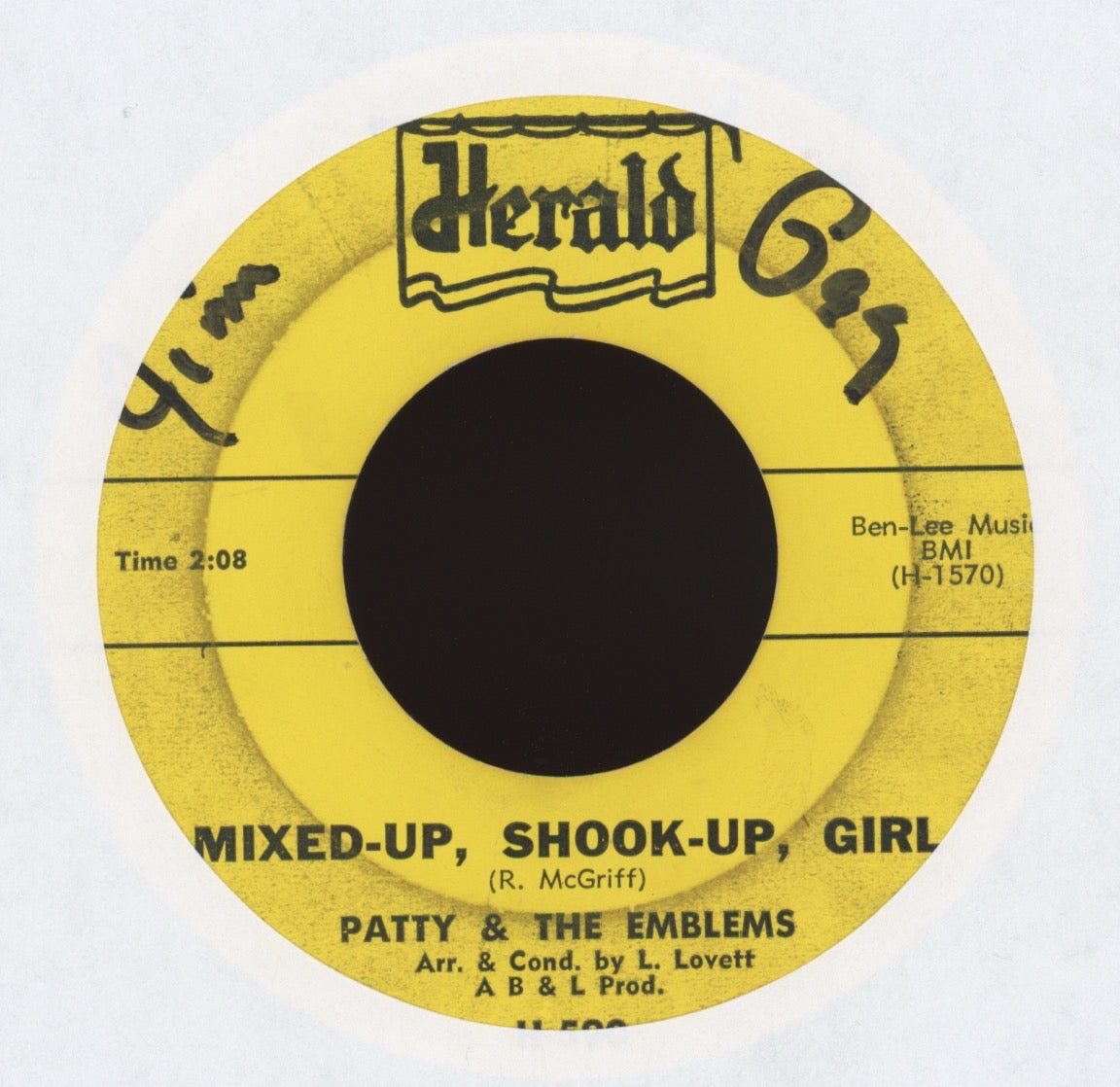 Patty & The Emblems - Mixed-Up, Shook-Up, Girl on Herald Norther
