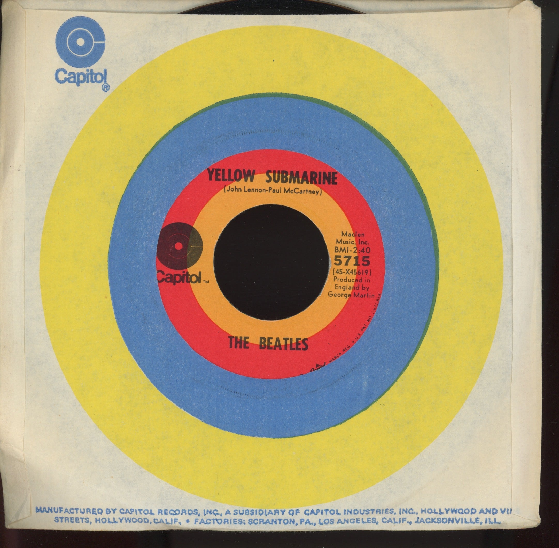 The Beatles - Yellow Submarine / Eleanor Rigby on Capitol Target Label