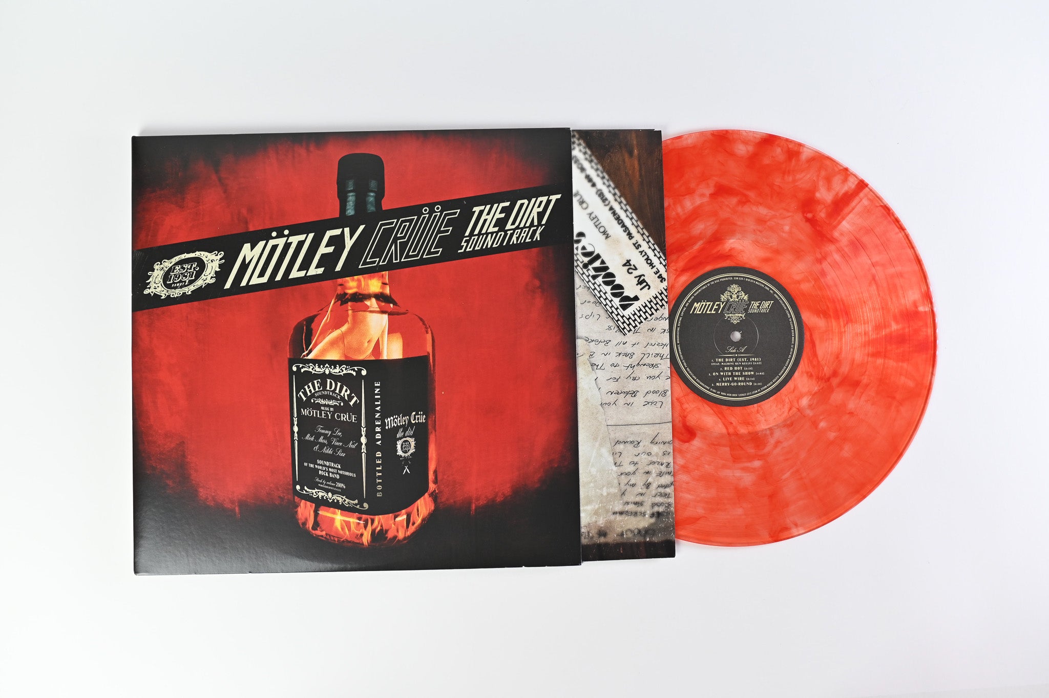 Mötley Crüe - The Dirt Soundtrack on Motley Records Clear w/Red Swirl