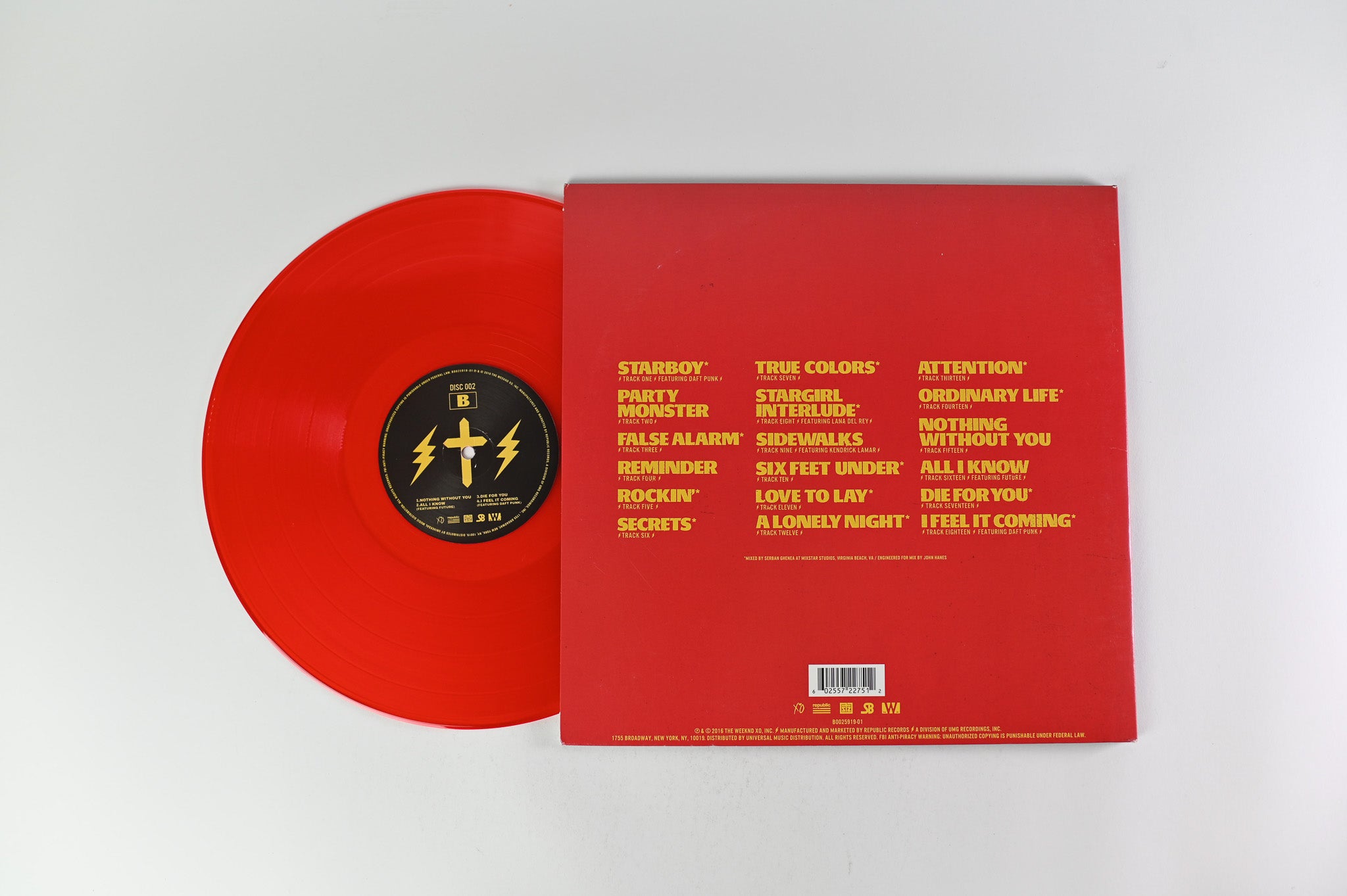 The Weeknd - Starboy on XO Republic Red Translucent