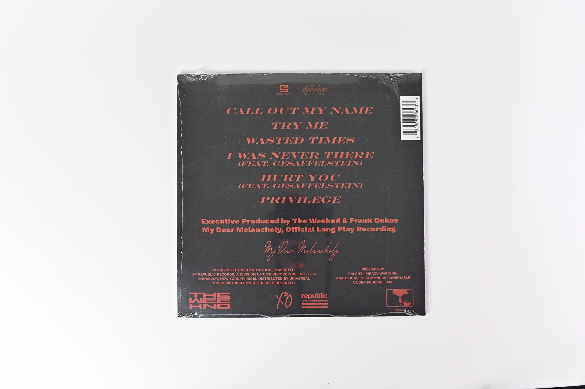 The Weeknd - My Dear Melancholy, on XO Republic Records Sealed