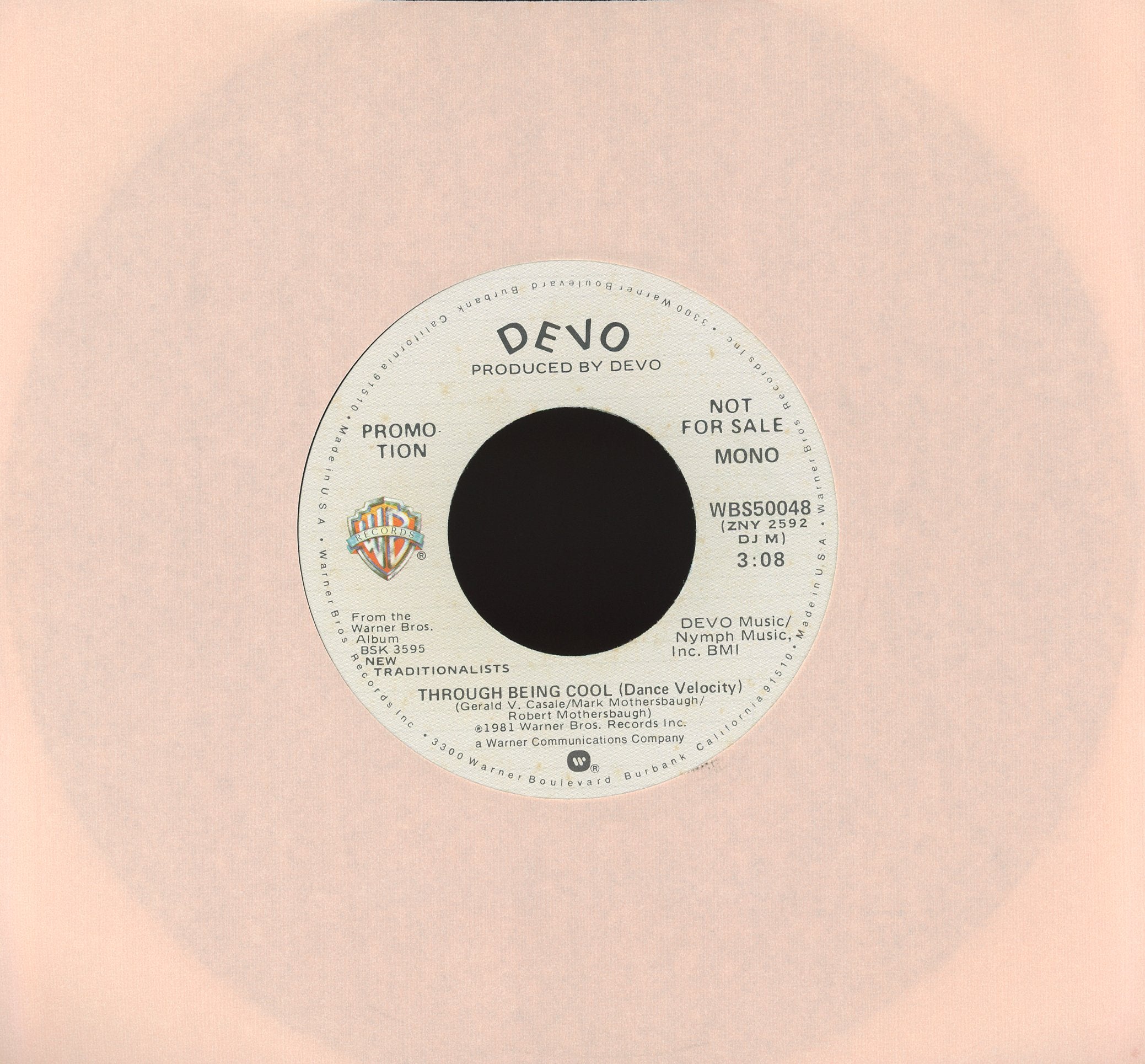 Devo - Through Being Cool on Warner Bros. Records Promo Rock 45