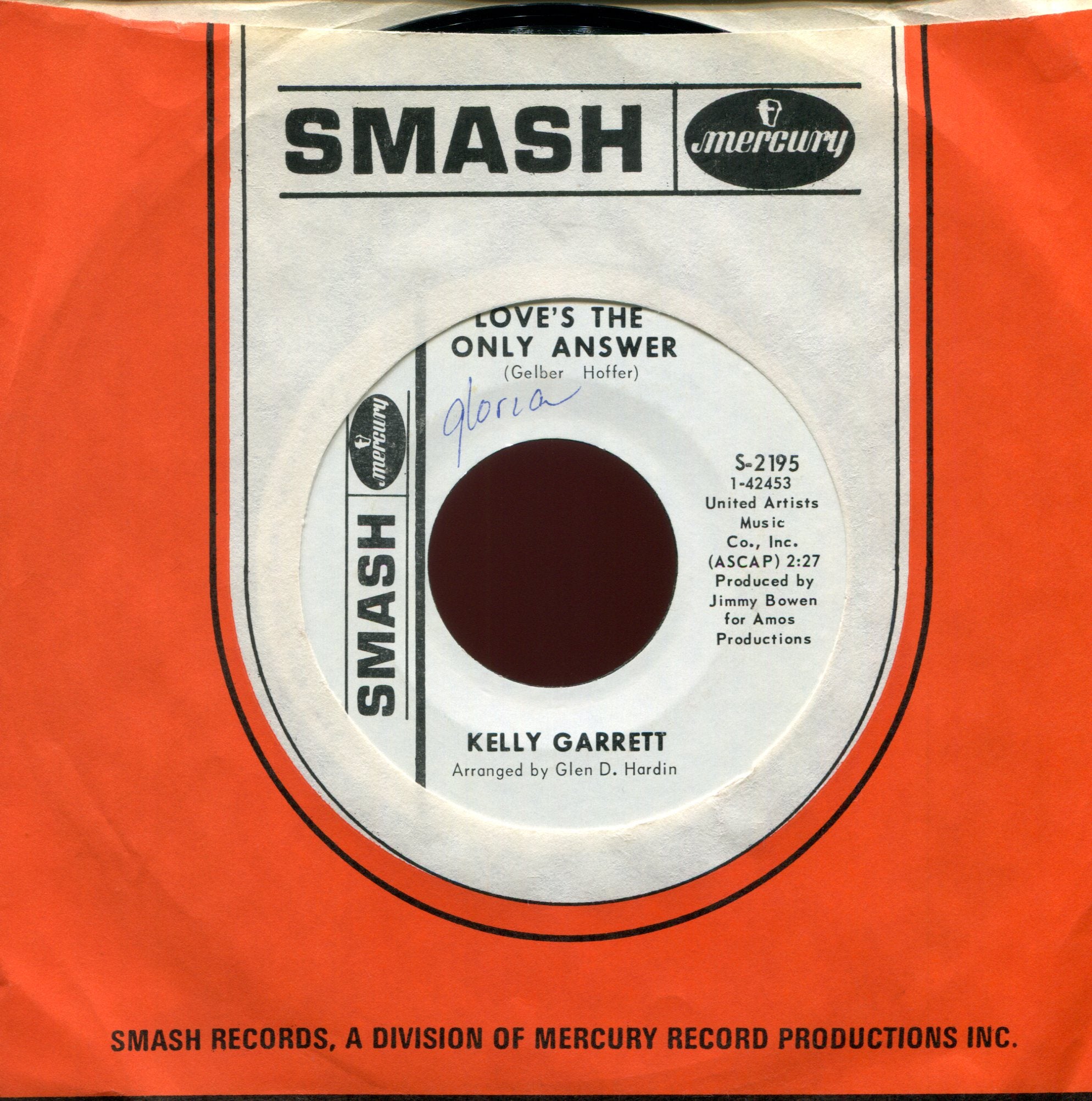 Kelly Garrett - Love's The Only Answer on Smash Promo Northern Soul 45