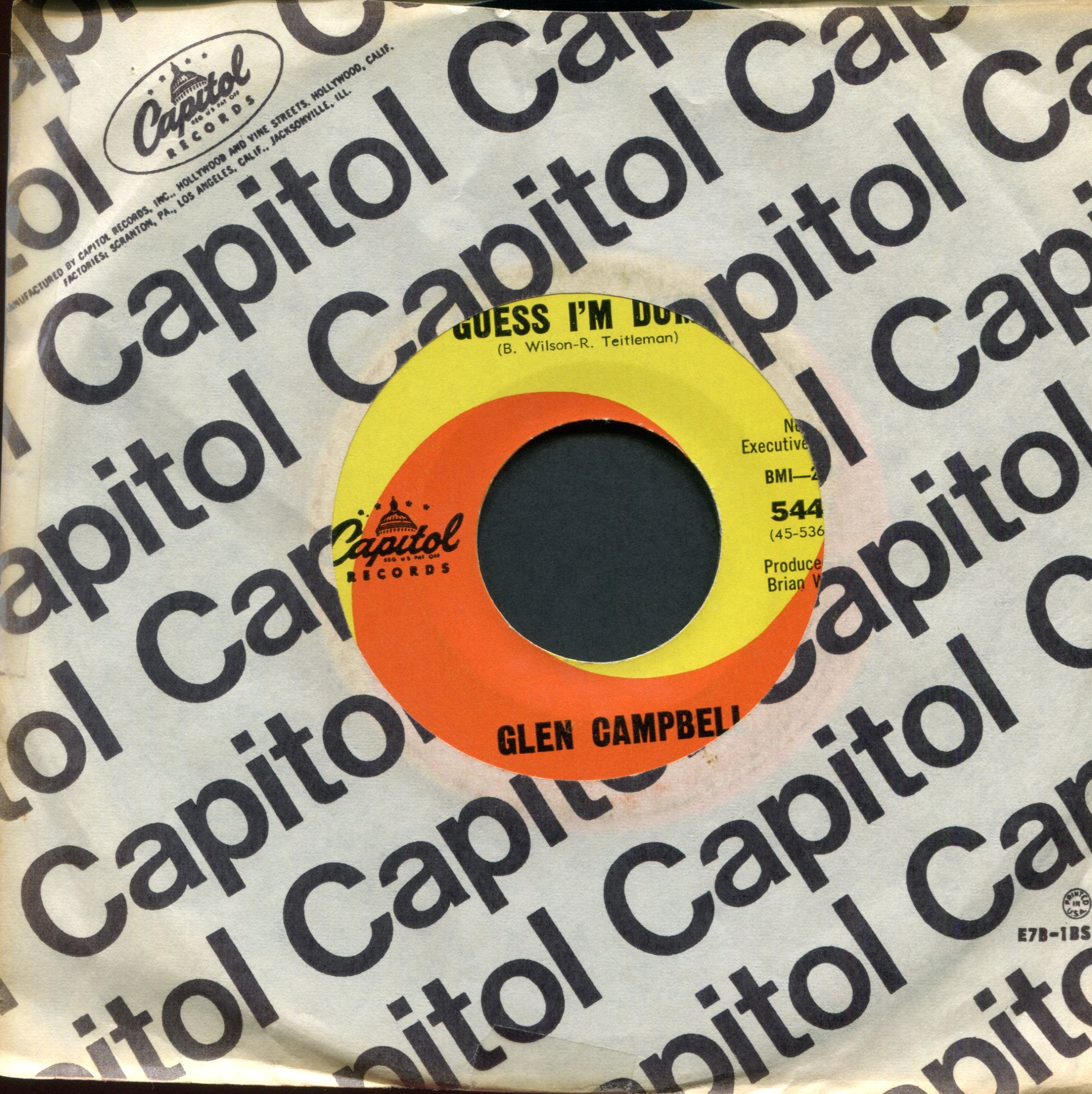Glen Campbell - Guess I'm Dumb on Capitol Pop Soul 45