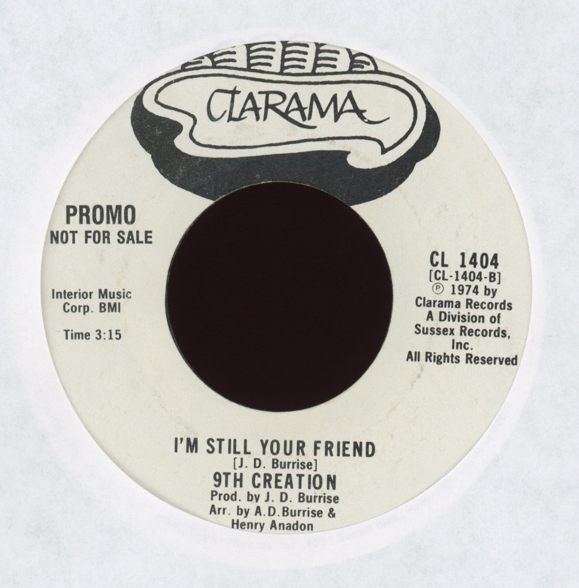 The 9th Creation - Skin It Back / Still Your Friend on Clarama Promo