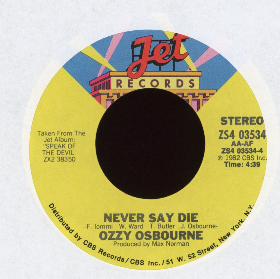 Ozzy Osbourne - Paranoid on Jet – Plaid Room Records