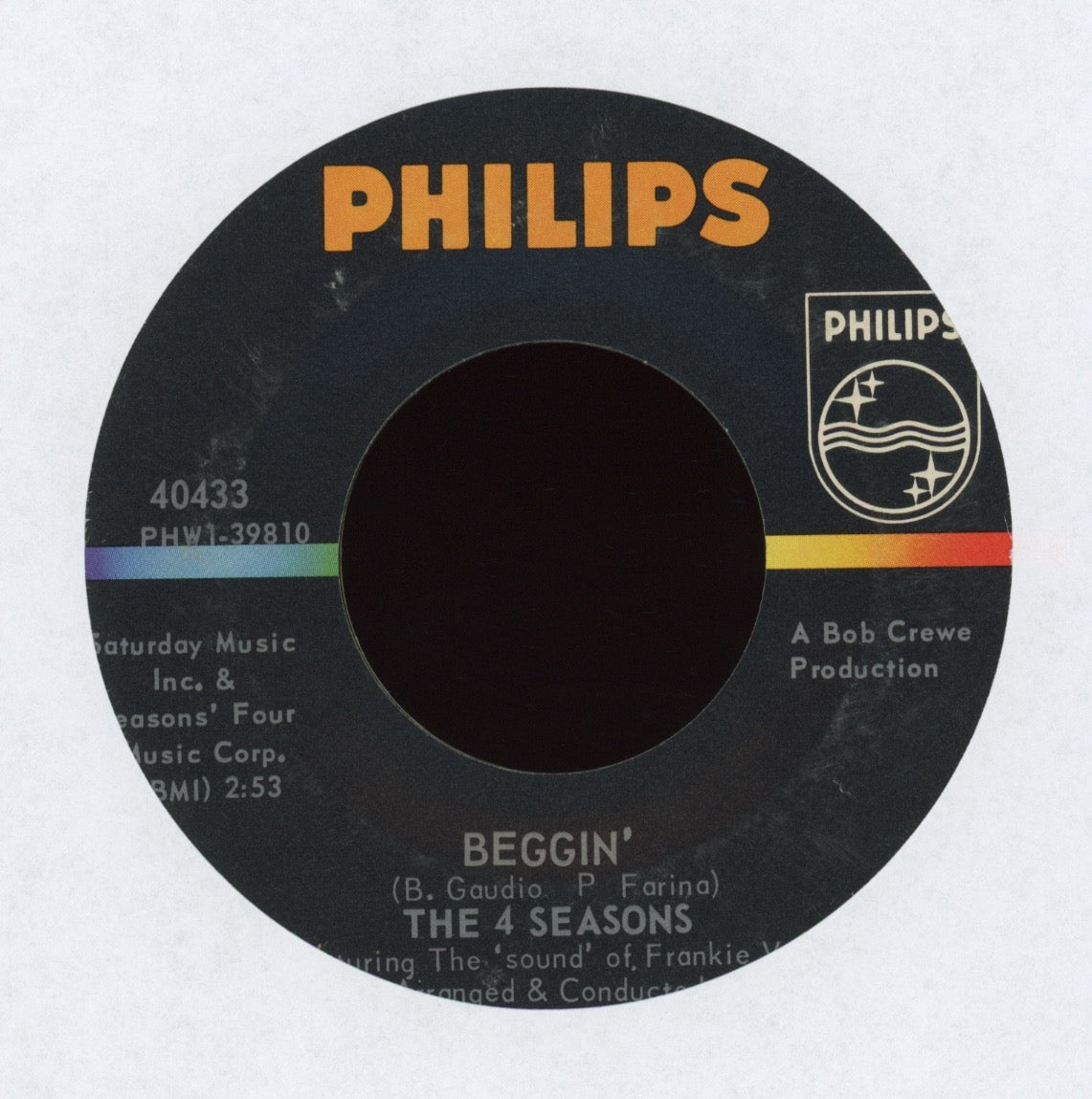 The Four Seasons - Beggin' on Philips – Plaid Room Records