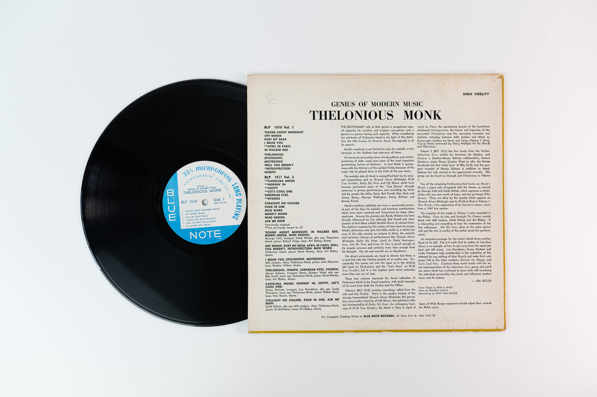 Thelonious Monk - Genius Of Modern Music Volume 1 on Blue Note 1510 Mo ...