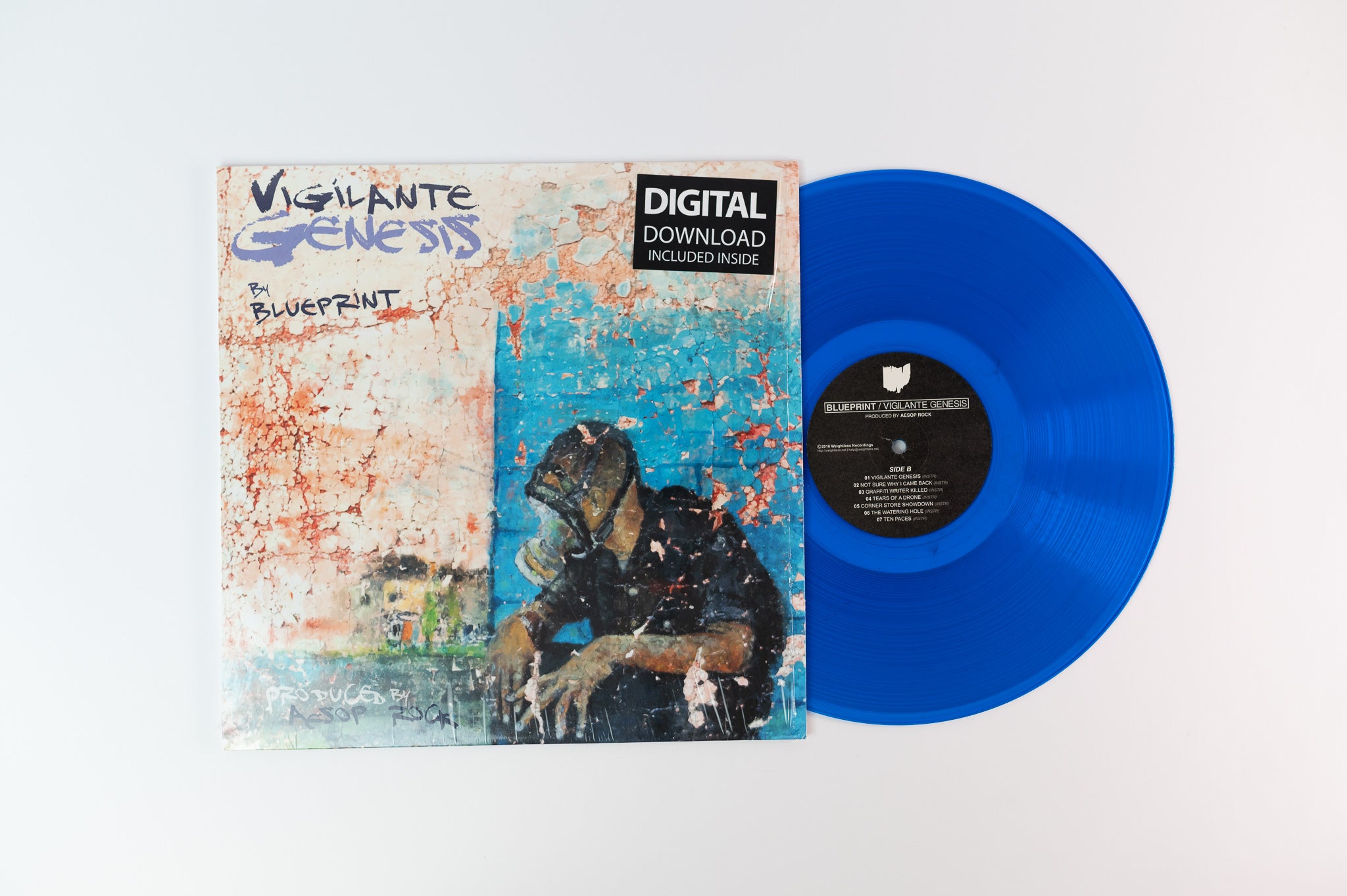 Blueprint - Vigilante Genesis on Weightless Recordings - Blue Vinyl
