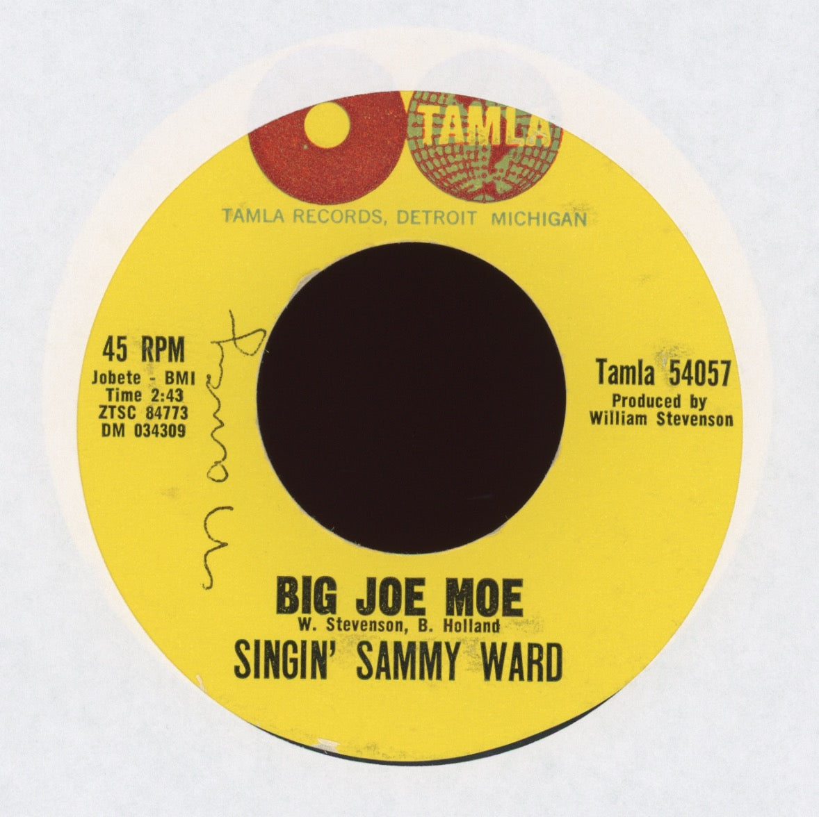 Singin' Sammy Ward - Big Joe Moe on Tamla
