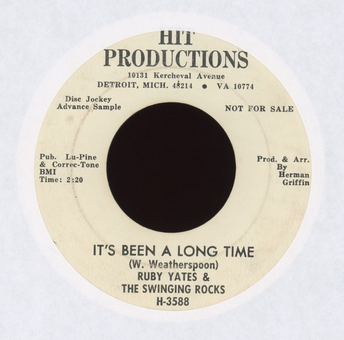 Ruby Yates & The Swinging Rocks - It's Been A Long Time on Hit Product